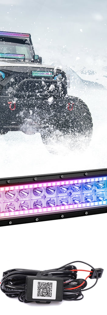 20 Inch 126W 12600LM Straight Double Row Spot Flood LED Light Bar with