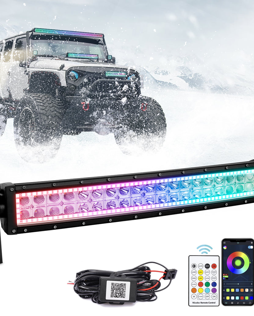 20 Inch 126W 12600LM Straight Double Row Spot Flood LED Light Bar with
