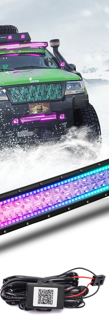 20 Inch 126W 12600LM Straight Double Row Spot Flood LED Light Bar with